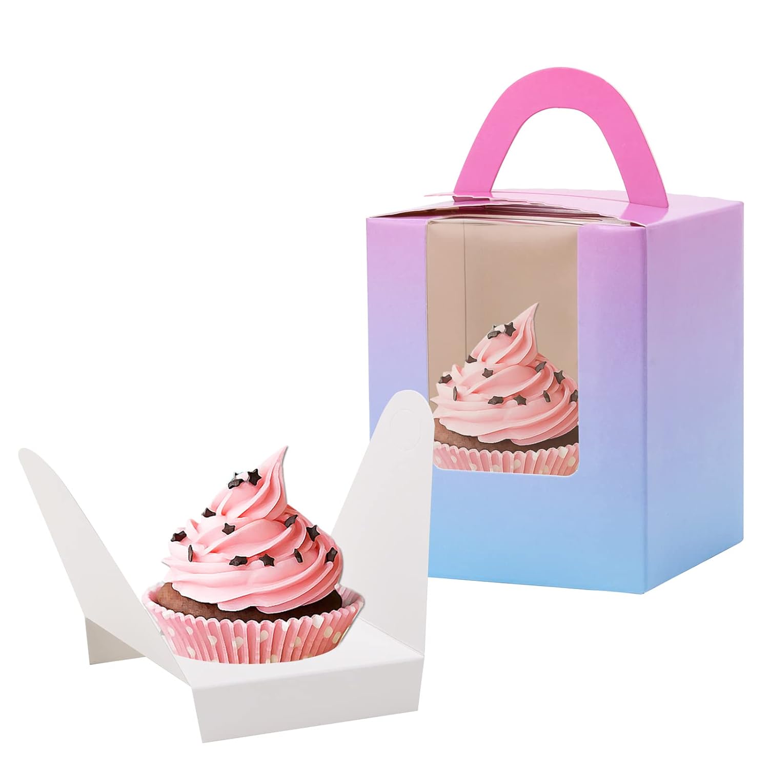 Pink and Blue Gradient Cupcake Box – SUGARSHACK